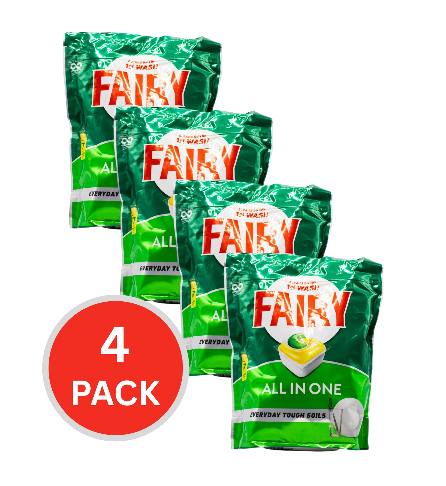 Fairy Dishwasher Capsules All In On E Lemon 4 x 67Pk (268 Tablets ...