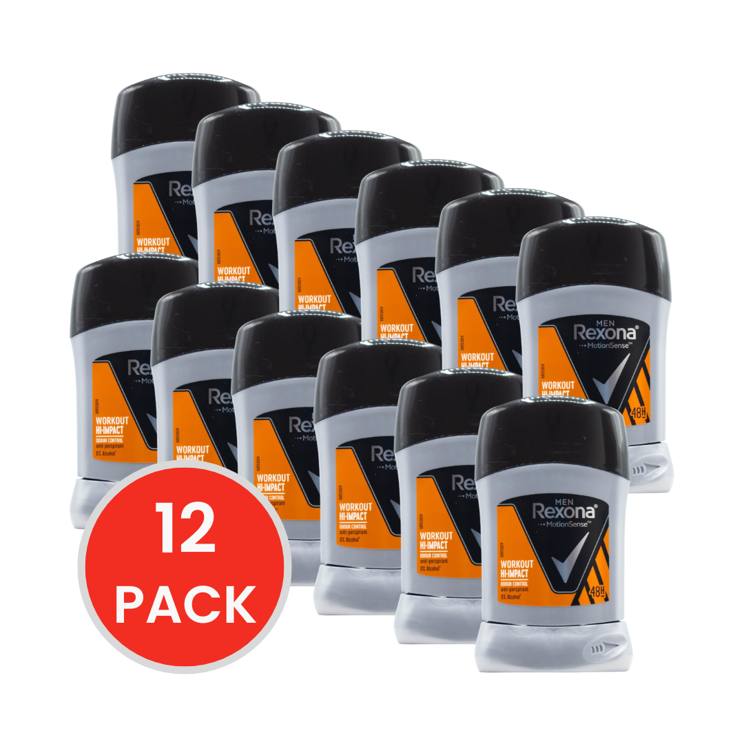 Rexona Men Antiperspirant Workout Hi Impact 40g (12 Pack) – Home General